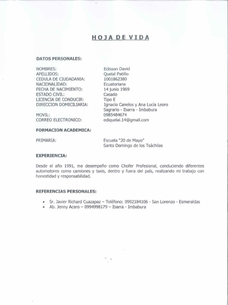 Cachehvconductoredisonquelal 55083 | PDF