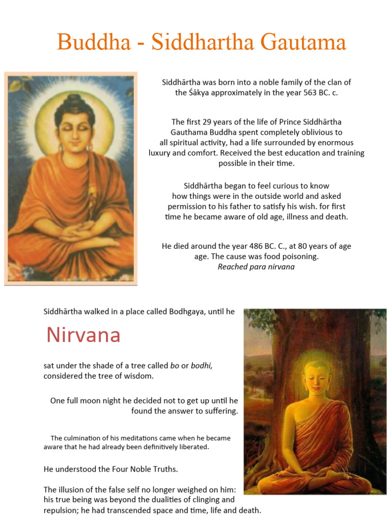 Buddha - Siddhartha Gautama | PDF | Enlightenment In Buddhism | Four Noble Truths