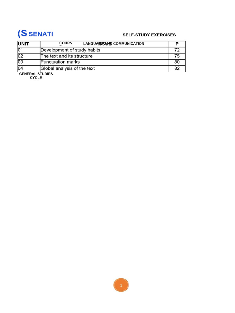 Self-Study Exercises - Language and Communication | PDF | Engineering ...
