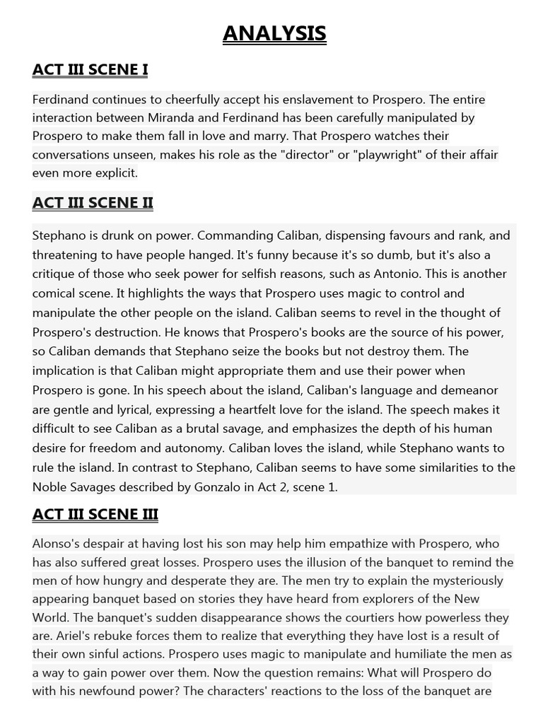 Tempest Notes | PDF | The Tempest