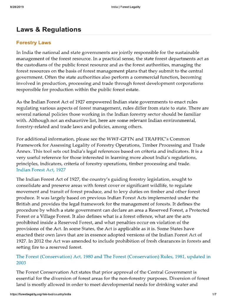 India - Forest Legality | PDF