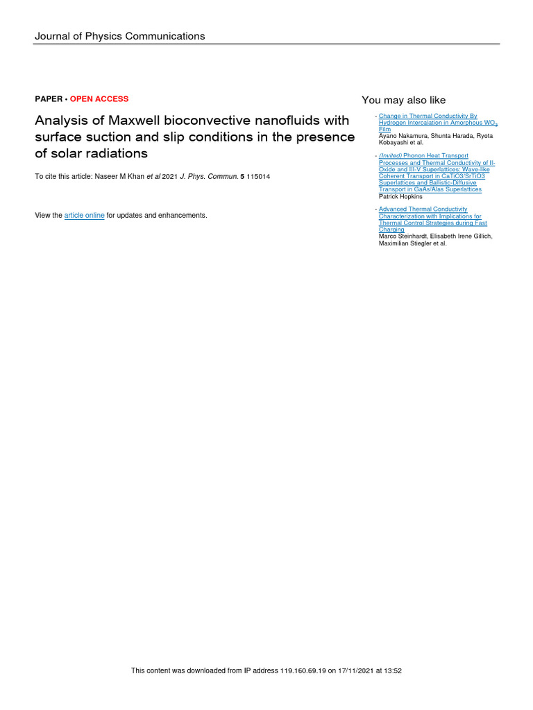 Analysis of Maxwell Bioconvective Nanofluidswithsurface Suction | PDF ...