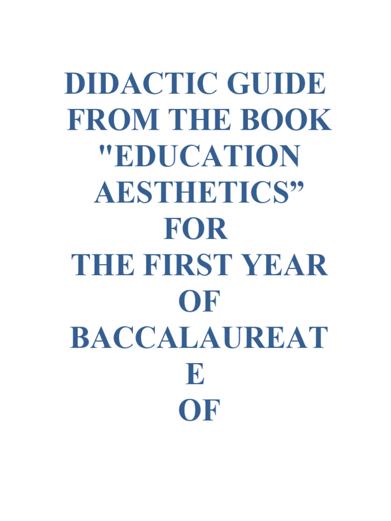 Aesthetic Education Didactic Guide | PDF | Perception | Aesthetics