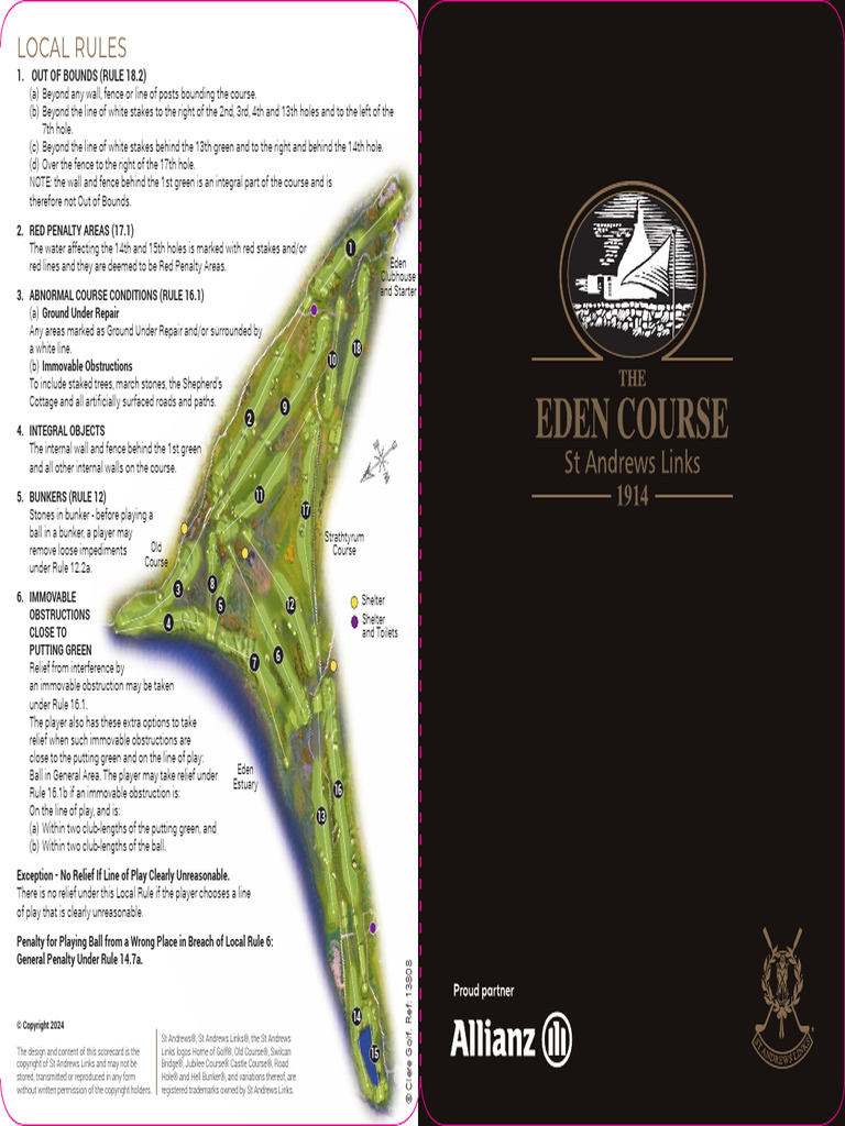 Eden Course Scorecard 2024 - FINAL VERSION | PDF | Golf Course | Sports