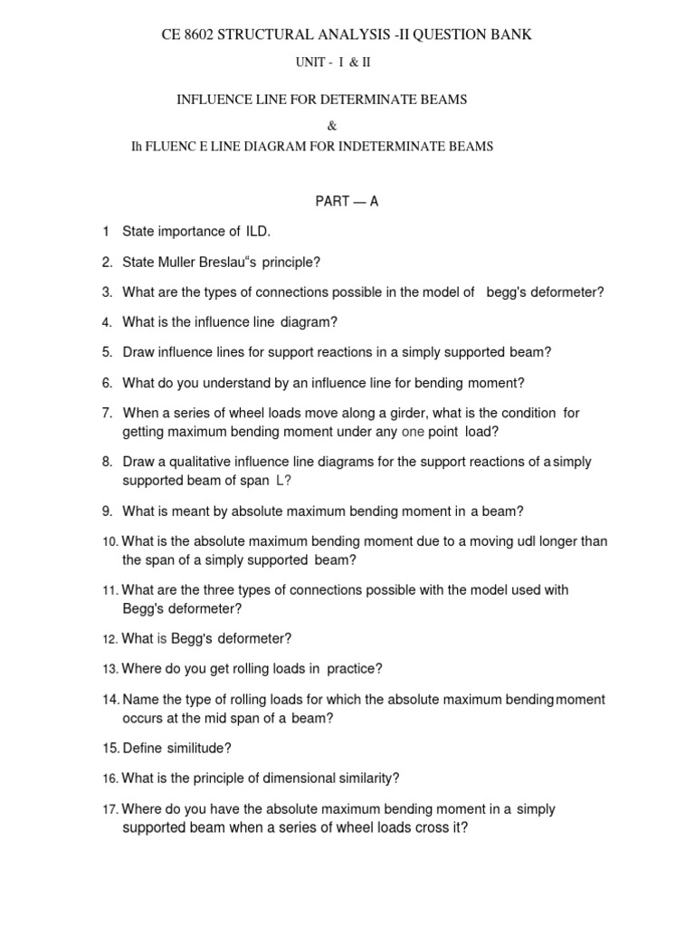 Ce8602 QB | PDF | Bending | Beam (Structure)