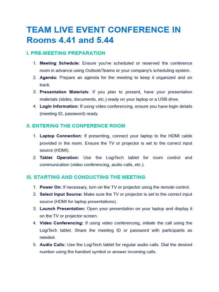 Meeting Room Documentation CC | PDF | Hdmi | Laptop