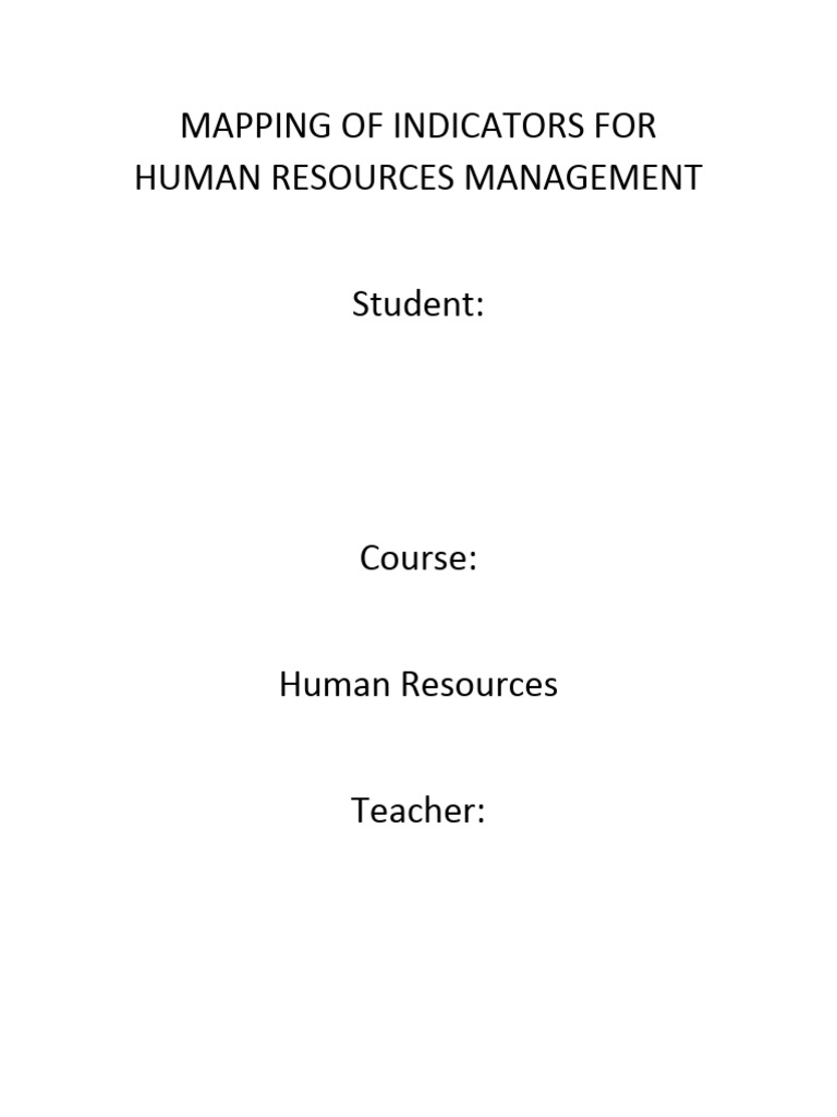 Mapping of Indicators For Human Resources Management | PDF | Human ...