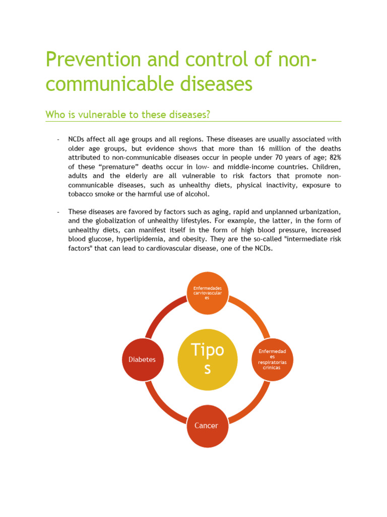 Prevention and Control of Non-Communicable Diseases | PDF | Non ...