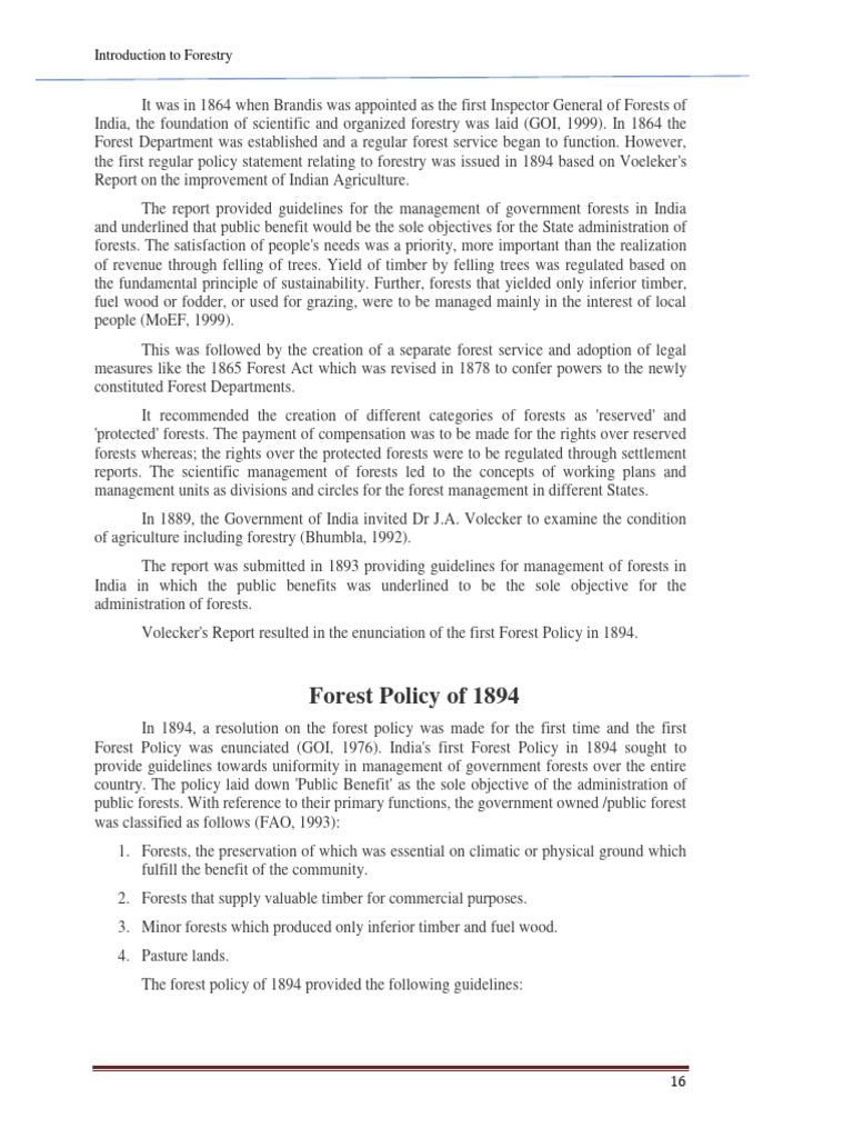 Overview of India's Forestry Policies | PDF | Forestry | Forests