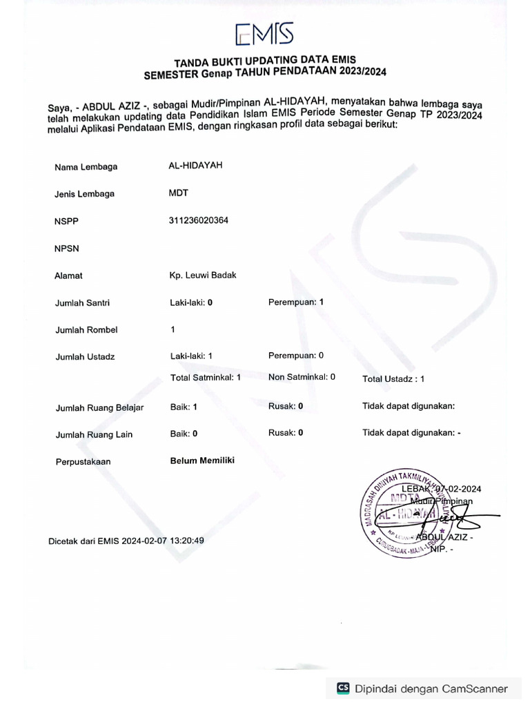 Bap Emis (Semester Genap) TP 2023-2024 | PDF