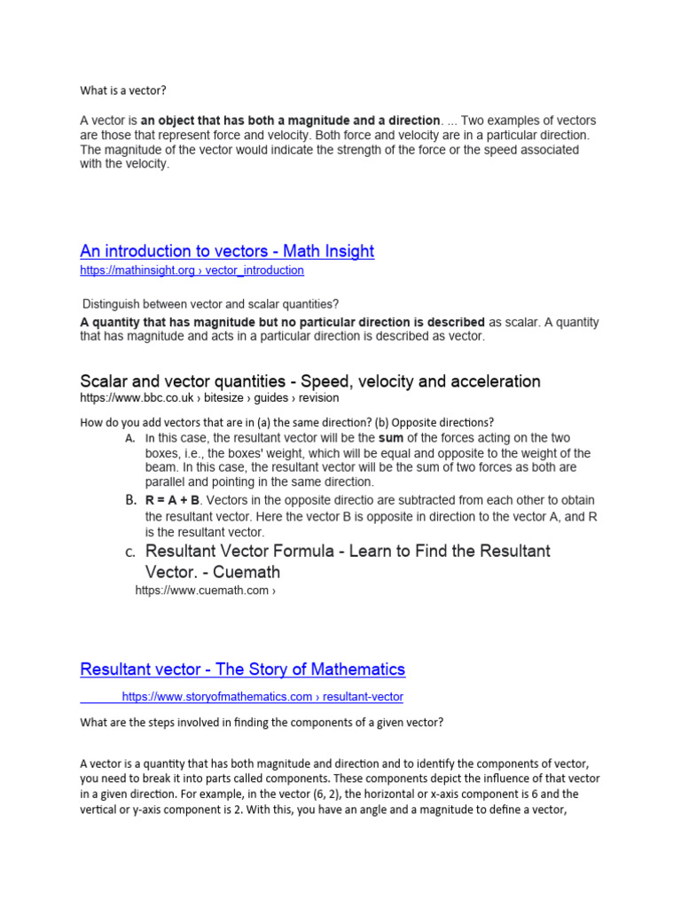 Vector | PDF | Euclidean Vector | Velocity
