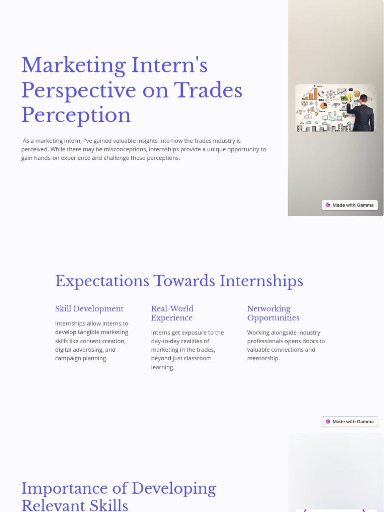 Marketing Interns Perspective On Trades Perception | PDF | Marketing ...