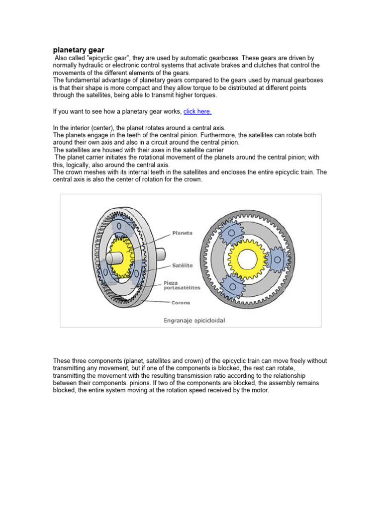 Epicyclic Train And Automatic Transmission Pdf Automatic Transmission Gear