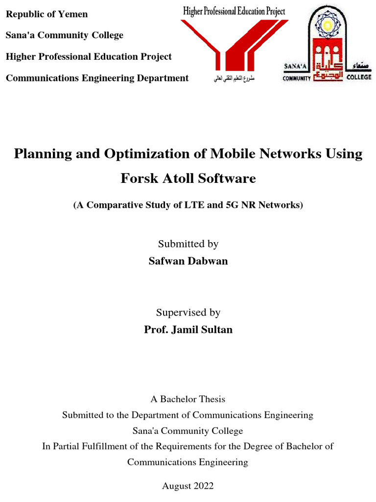 (Safwan) Planning and Optimization of Mobile Networks Using Forsk Atoll ...