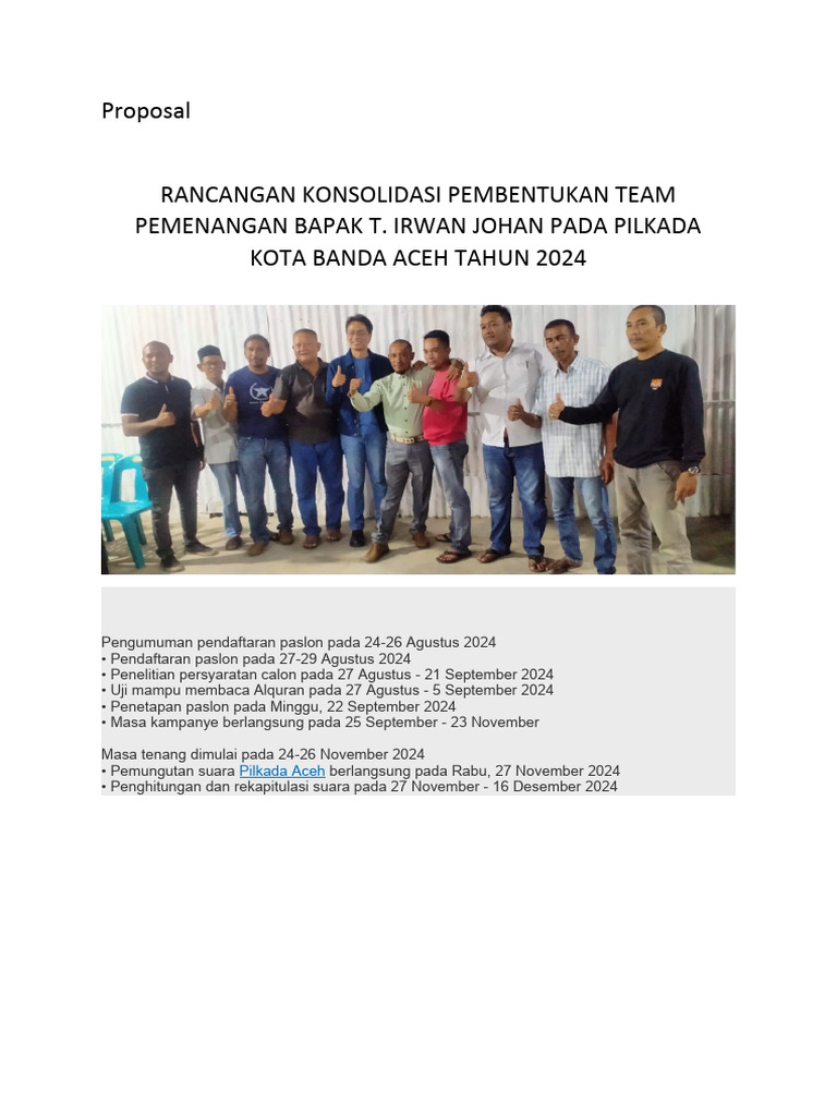 Rancangan Konsolidasi Pembentukan Tim Pemenangan Bapak T. Irwan Johan ...