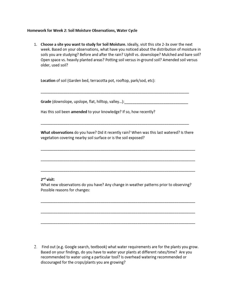 Water in Soil Observations | PDF | Soil | Water Cycle