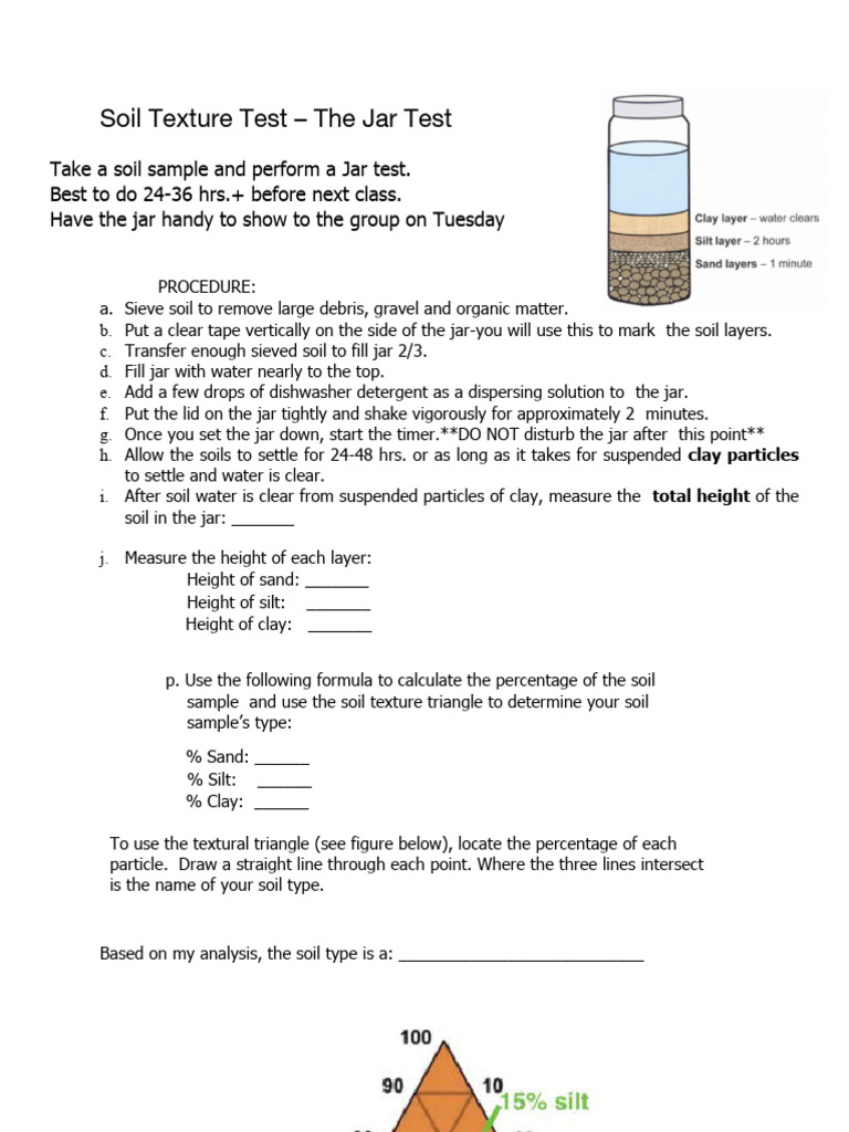 Soil Texture Test - The Jar Test | PDF | Teaching Methods & Materials