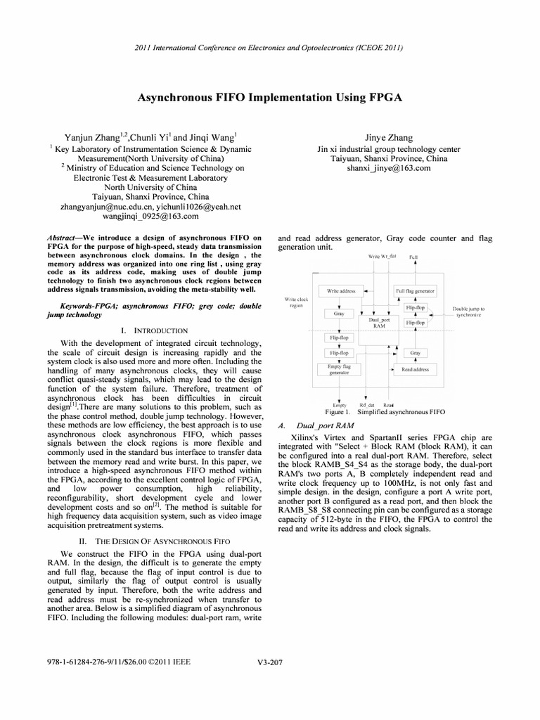 Asynchronous FIFO Implementation Using FPGA | Download Free PDF | Field Programmable Gate Array ...