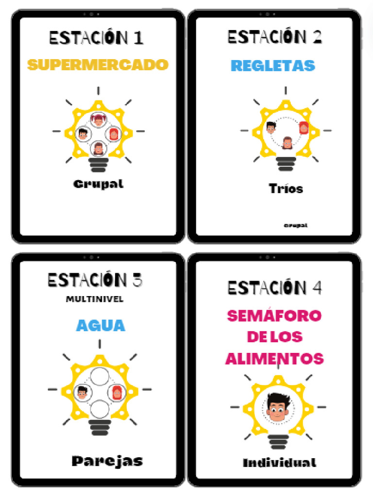 Tarjetas Estaciones Con Agrupamientos | PDF