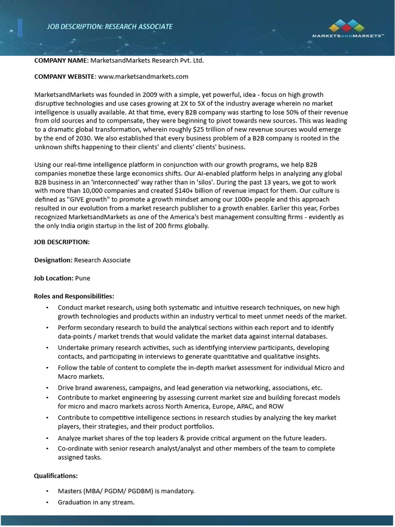 JD - Research Associate | PDF | Marketing Research | Financial Analyst