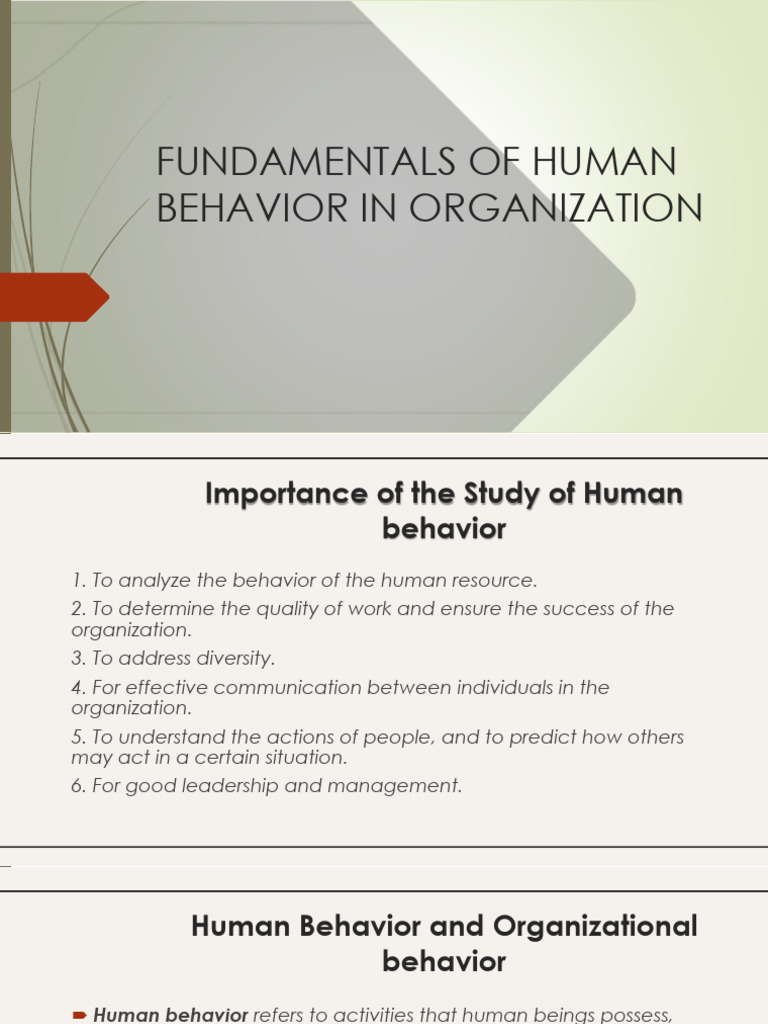 Human Behavior in Organization | PDF | Human Behavior | Behavior