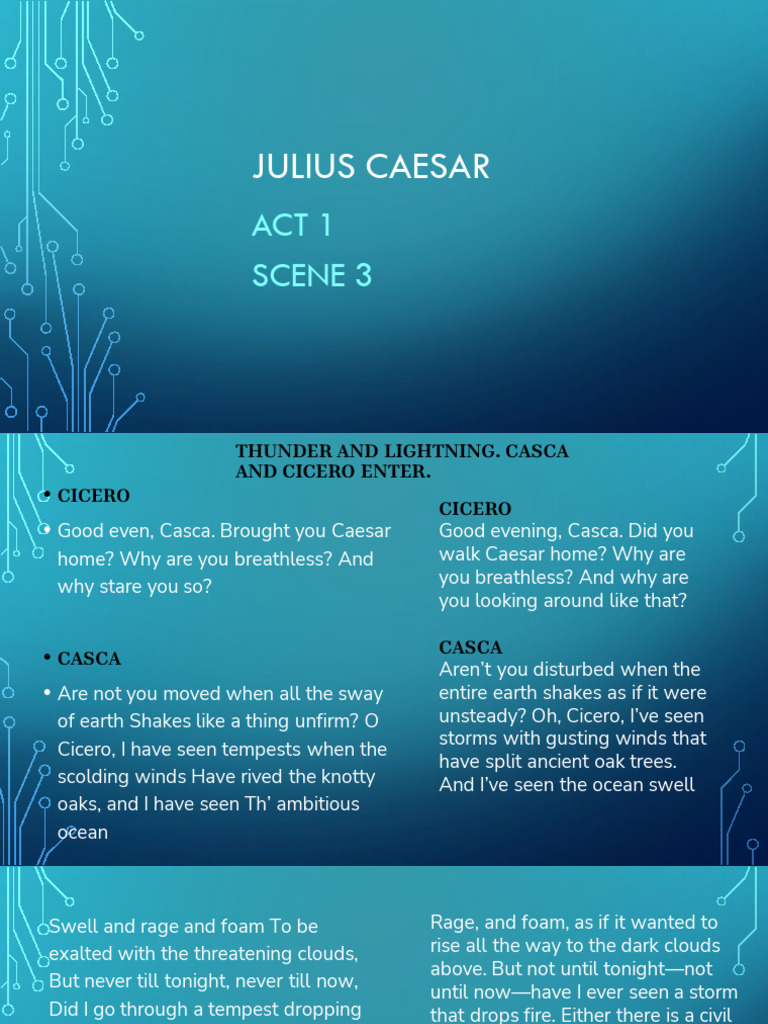 Julius Ceaser Act 1 Scene 3 | PDF | Cicero | Julius Caesar