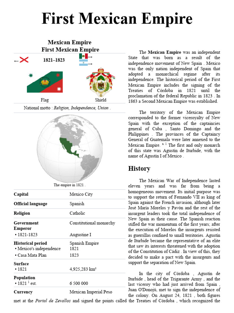 First Mexican Empire | PDF | Mexico | New Spain