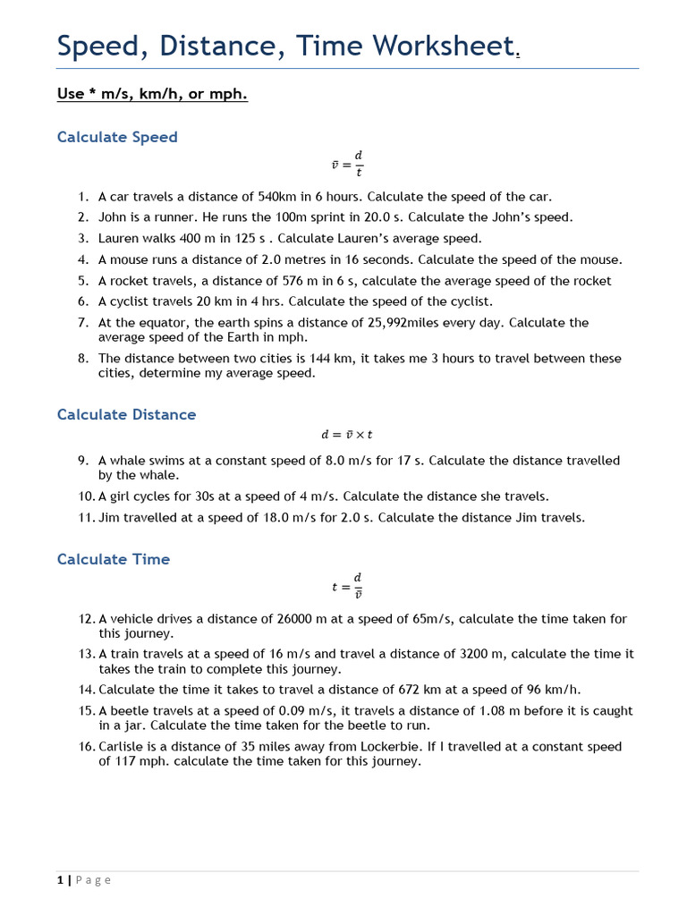 Physics Y8-W4 | PDF | Speed | Metrology