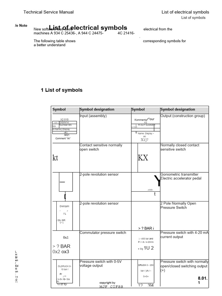 Liebherr 934C Electric Manual | PDF | Switch | Relay