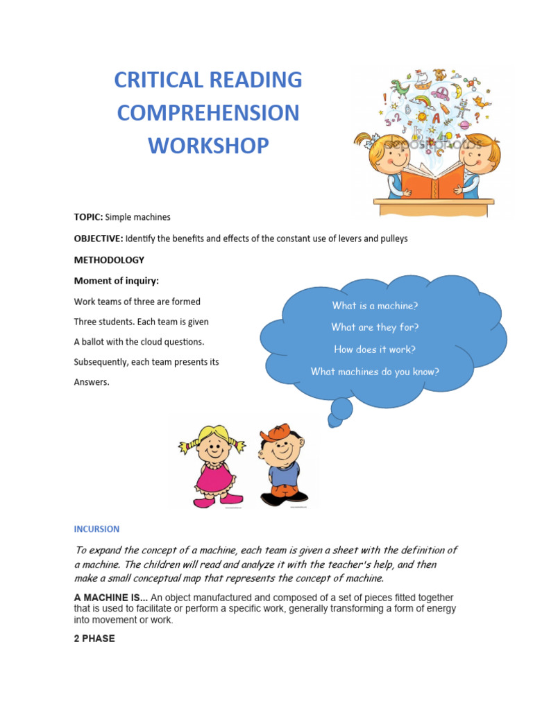 Critical Reading Comprehension Workshop | PDF | Machines | Lever
