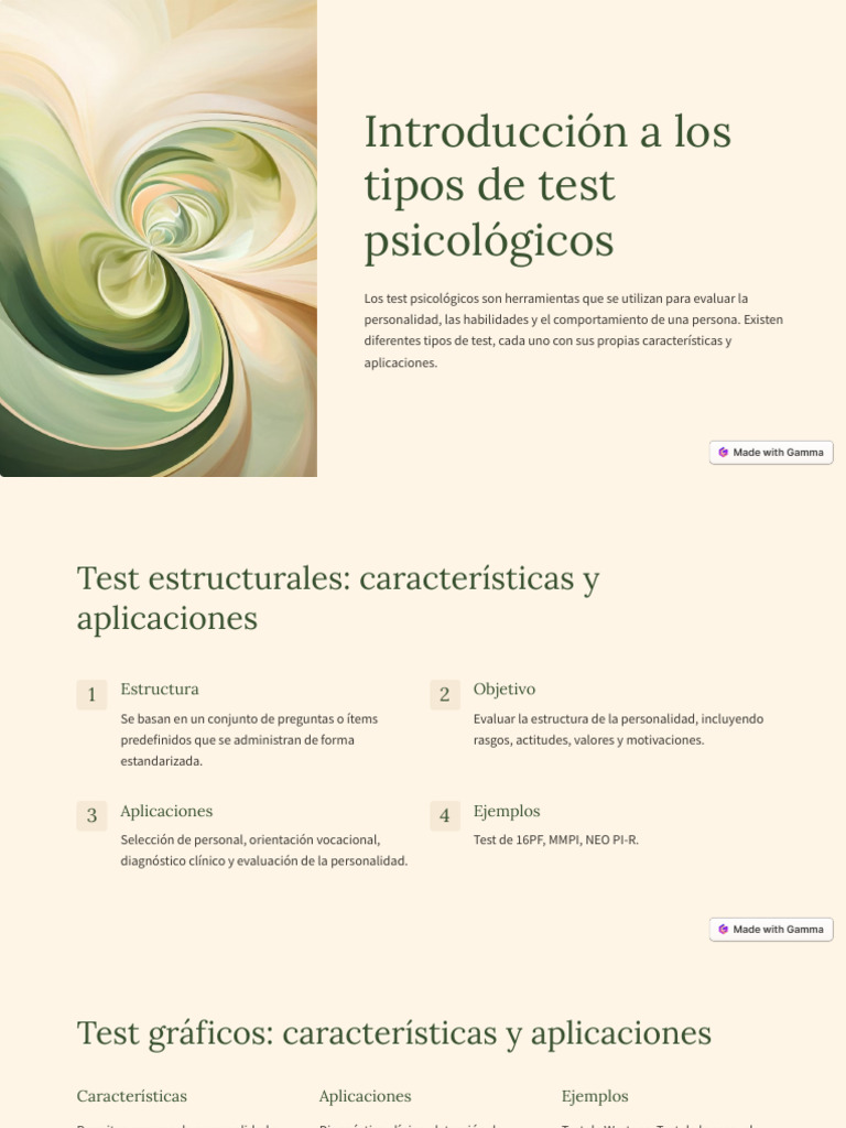 Tipos de Test Psicológicos y Usos | PDF | Inteligencia | Aprendizaje