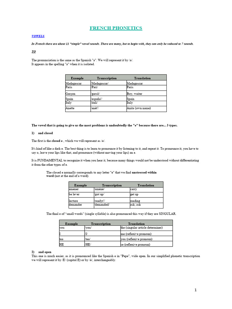 French Phonetics | PDF | Vowel | Stress (Linguistics)