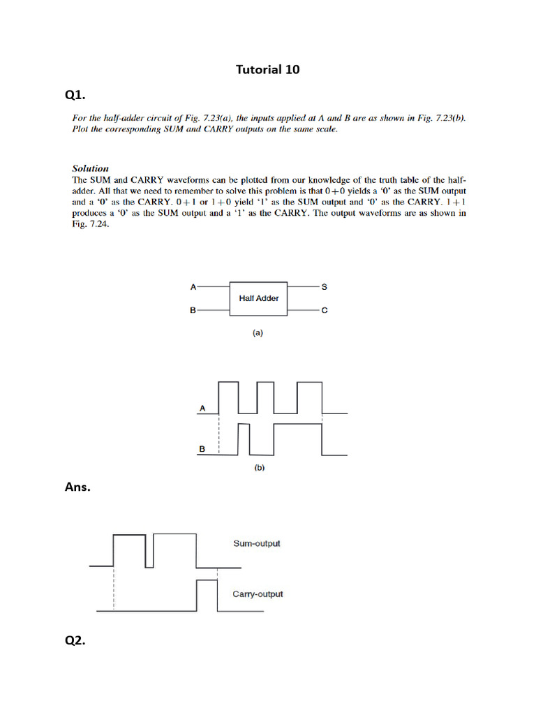 Tutorial Sheet9 Unit5 Add and Sub | PDF
