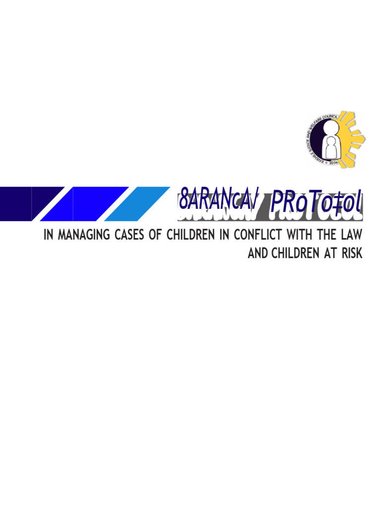 Barangay Protocol for CICL Management | PDF | Crimes | Crime & Violence