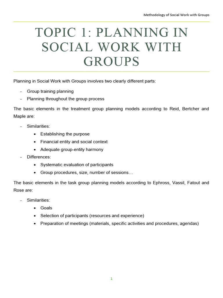 Social Work Methodology With Groups | PDF | Methodology | Motivational
