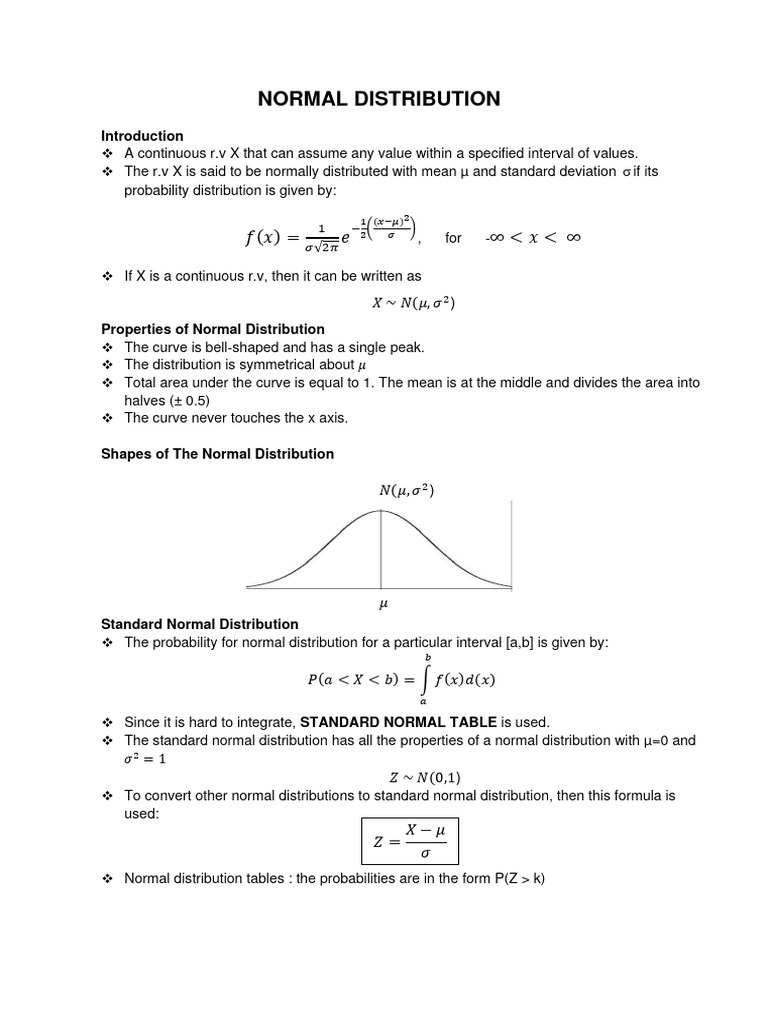 Normal Distribution | PDF | Normal Distribution | Statistical Theory Normal Distribution | PDF | Normal Distribution | Statistical Theory