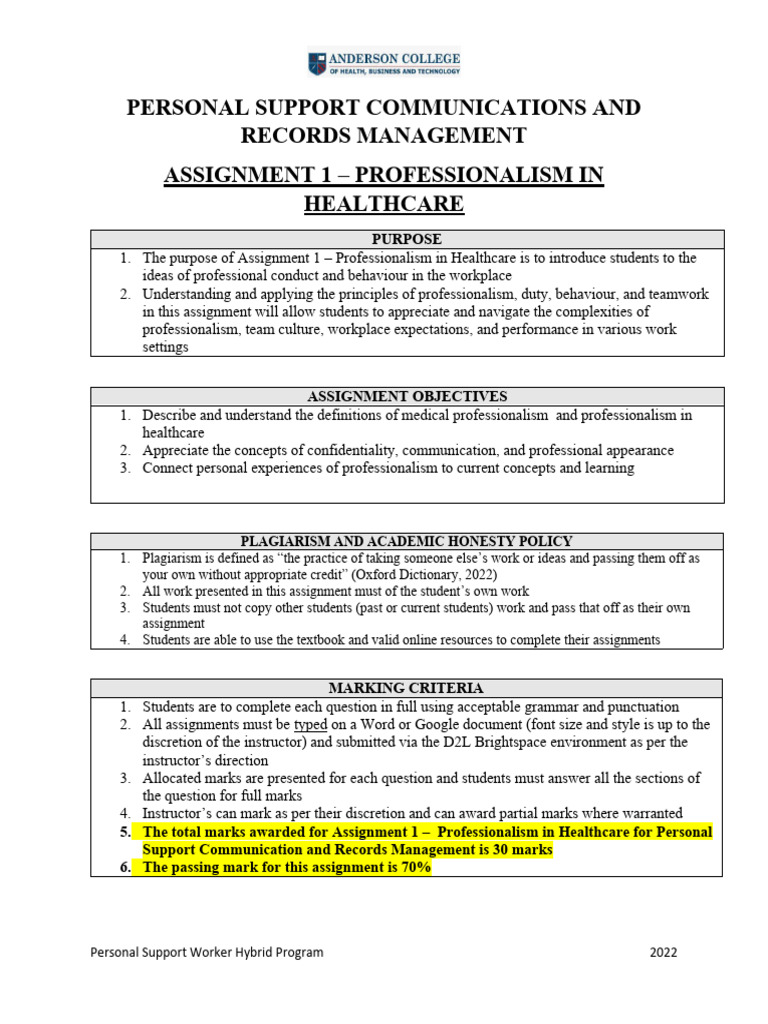 Professionalism in Healthcare Assignment | PDF | Confidentiality ...