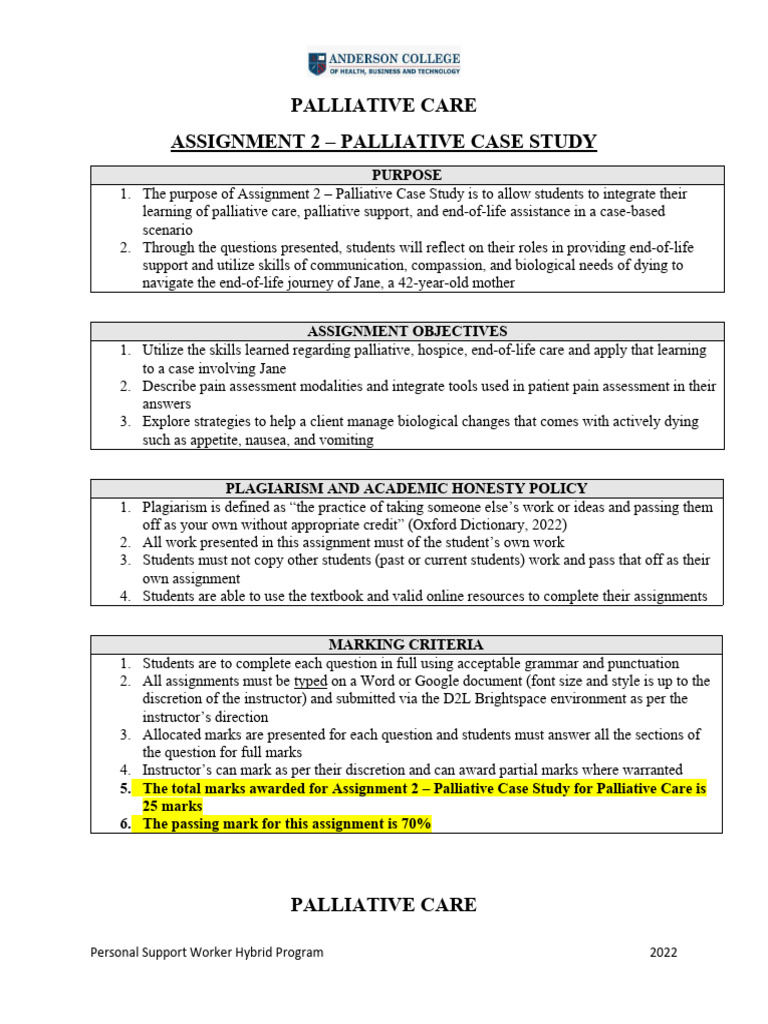 6palliative Care - Assignment 2 - Case Study | PDF | Palliative Care | Nausea