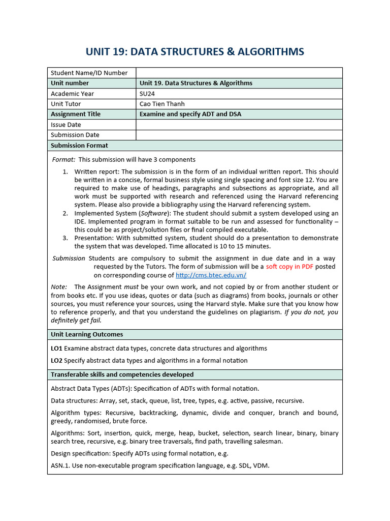 Unit 19 Assignment Brief 1 | PDF | Systems Engineering | Theoretical Computer Science