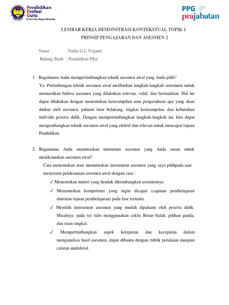 T1 Elaborasi Pemahaman Asesmen | PDF | Karier & Perkembangan | Pengembangan Diri