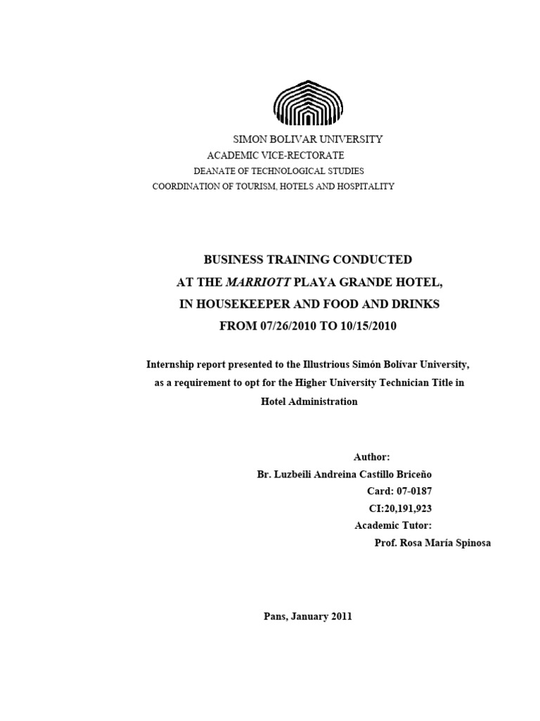 Hotel Report | PDF | Hotel | Marriott International