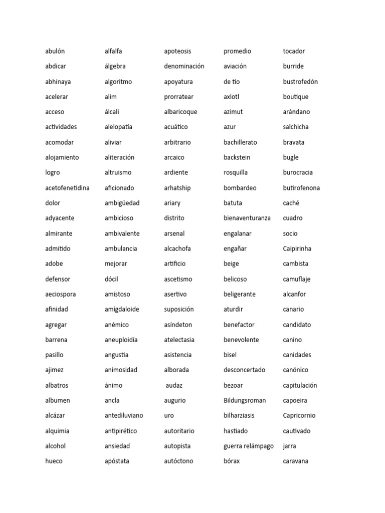 Lista de Palabras Difíciles de Deletrear | PDF