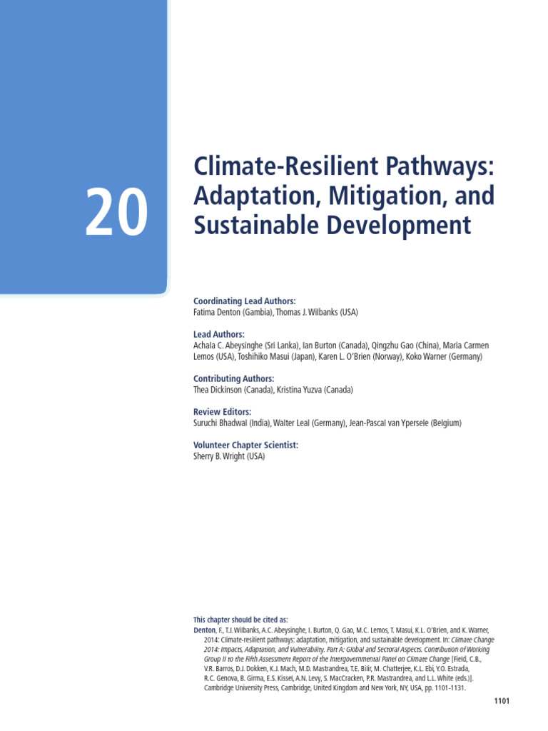 Climate-Resilient Pathways Mitigation and Sus Development | PDF ...