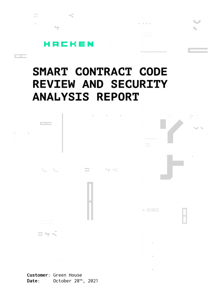 (GreenHouse 28102021) SCAudit Report | PDF | Vulnerability (Computing) | Audit