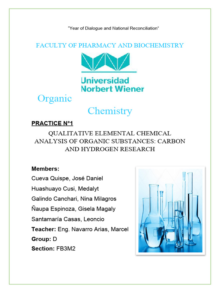 Qualitative Elemental Chemical Analysis of Organic Substances ...