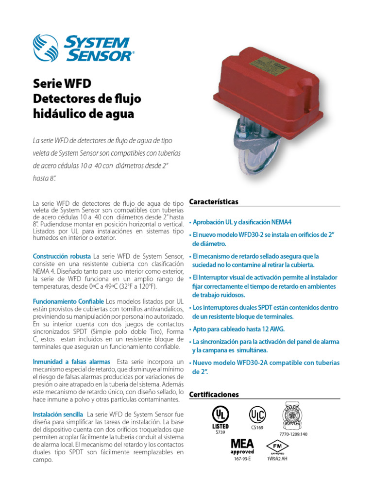 Especificaciones Tecnicas Detector de Flujo | PDF | Tubería (transporte ...