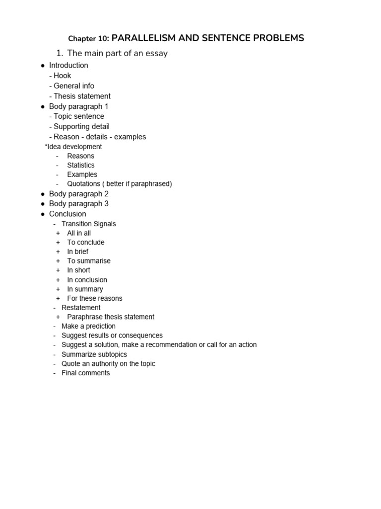 Wri 2+3 - Parallelism and Sentence Problems | PDF | Linguistics | Language Mechanics