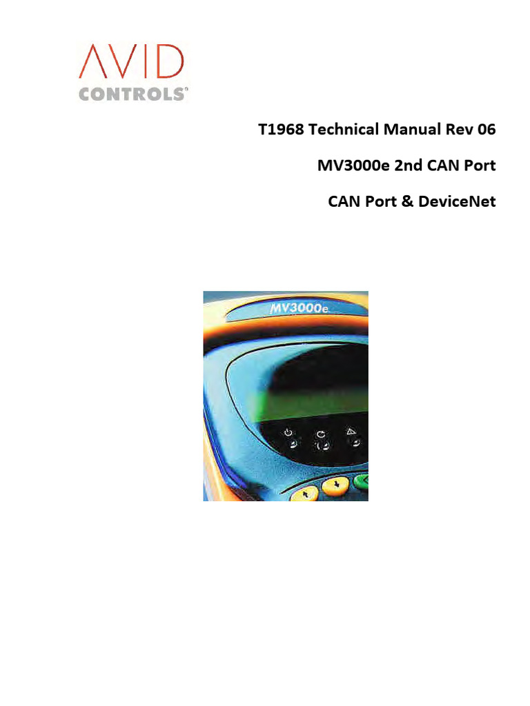 T1968 MV3000 2nd CAN Port DeviceNet Rev 06 | PDF | Computer Network | Computer Engineering