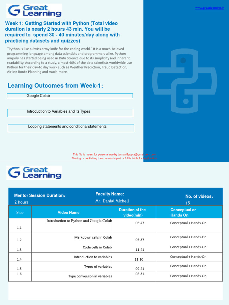 Plan Week 1 | PDF | Software Engineering | Computer Programming
