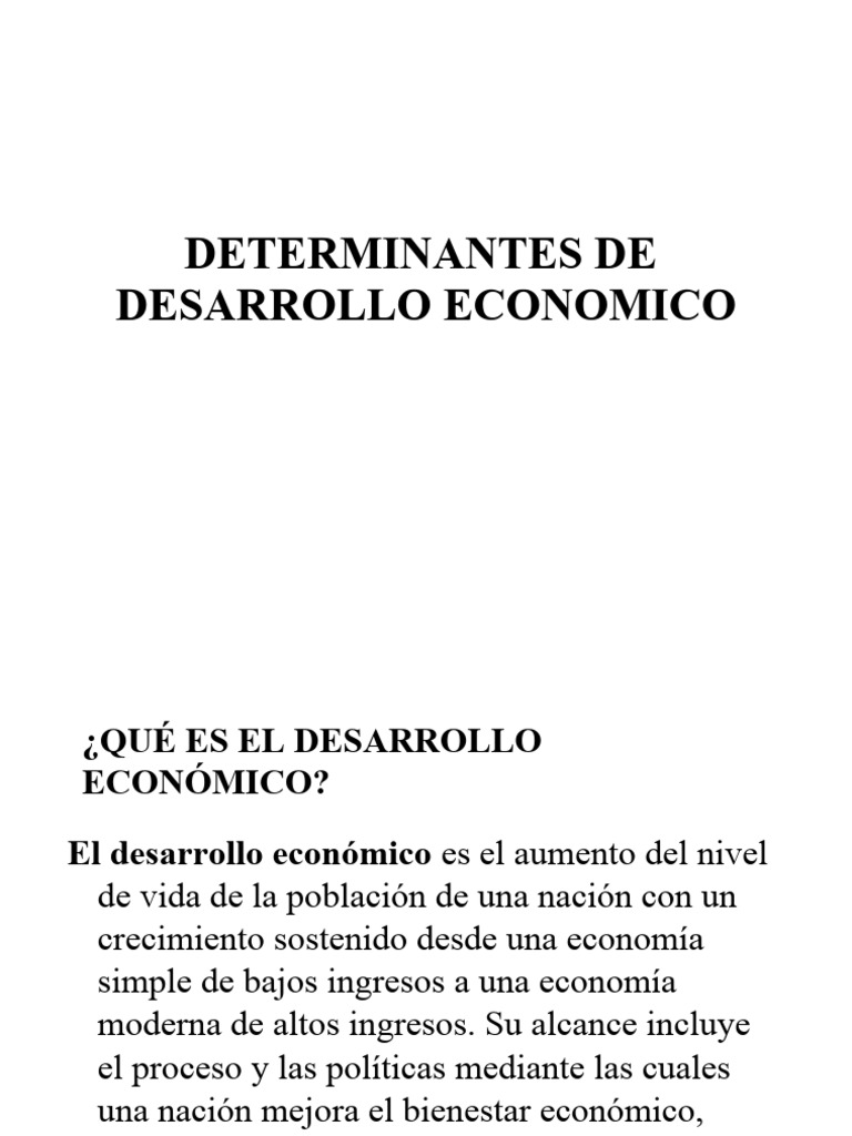 Determinantes del Desarrollo Económico | PDF | Desarrollo economico ...
